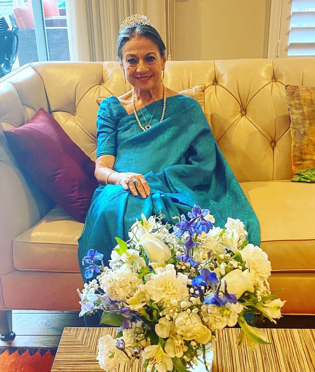 Celebrated Bollywood actress Tanuja, renowned for her roles in the ...